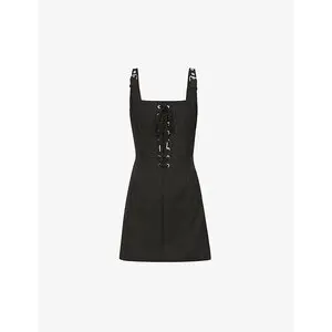 Dion Lee Contour Stitch Lace-Up Cotton-Blend Mini Dress - Black |  Editorialist