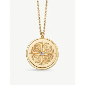 Astley Clarke Celestial Compass Locket Necklace - Yellow Gold Vermeil