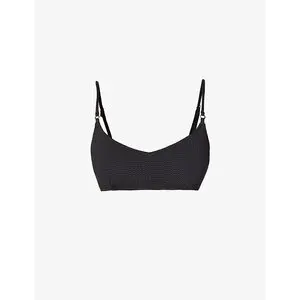 Seafolly Sea Dive Textured Bralette Bikini Top - Black