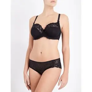 Panache Envy Stretch-lace Underwired Balconette Bra - Black