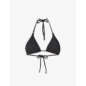 Seafolly Sea Dive Textured Triangle Bikini Top - Black