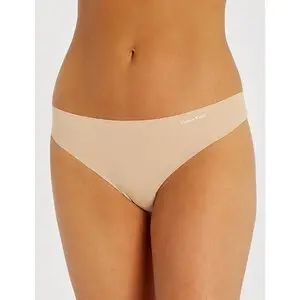 Calvin Klein Invisibles Jersey Thong S Light Caramel