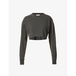 Joah Brown Soho Cropped Cotton-jersey Top 1