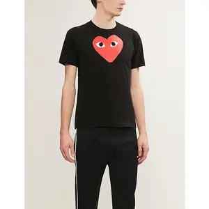 Play Comme Des Garcon Play Heart Cotton T-shirt Xxl - Black