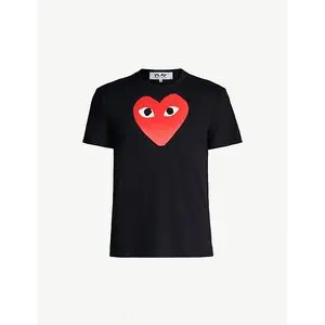 Play Comme Des Garcon Play Heart Cotton T-shirt Xxl - Black