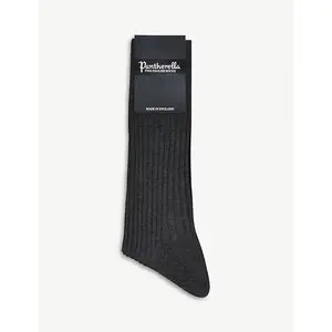 Pantherella Short Ribbed Cotton Socks - Dkgy: Dark Grey