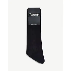 Pantherella Cotton Ribbed Knee-high Socks - Navy