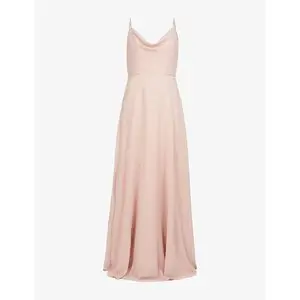Jenny Yoo Colby Cowl-neck Chiffon Gown