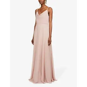 Jenny Yoo Colby Cowl-neck Chiffon Gown