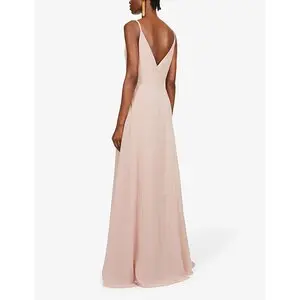 Jenny Yoo Colby Cowl-neck Chiffon Gown