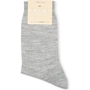 Falke Wool And Silk Socks 3388 Light Grey Mel