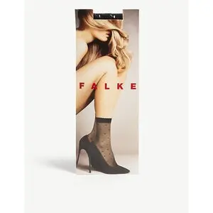 Falke Polka Dot Knitted Ankle Socks - 3009 Black