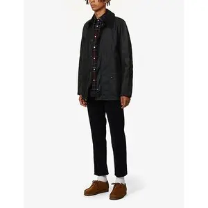 Barbour Ashby Corduroy-trimmed Waxed Cotton Jacket - Navy