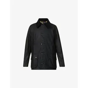 Barbour Ashby Corduroy-trimmed Waxed Cotton Jacket - Navy