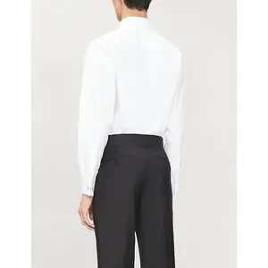Eton Piqué Contemporary-fit Cotton-twill Black Tie Shirt