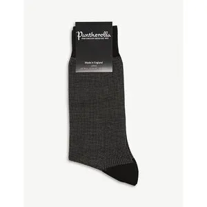 Pantherella Birdseye Wool-blend Socks - Black