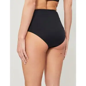 Hanro Seamless Maxi High-rise Cotton-jersey Briefs - Black