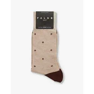 Falke Falke Dot Cotton-Blend Socks 4045 Taupe Mel.