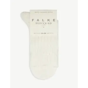 Falke Bedsock Ribbed Knitted Wool-blend Socks - 2049 Off White