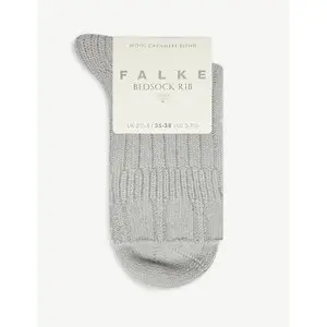 Falke Bedsock Ribbed Knitted Wool-blend Socks - 3290 Silver