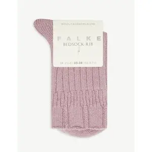 Falke Bedsock Ribbed Knitted Wool-blend Socks - 8770 Brick