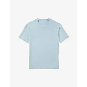 Sandro Crewneck Linen-jersey T-shirt S Bleus