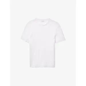 Sandro Crewneck Linen-jersey T-shirt - White