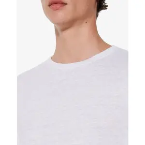 Sandro Crewneck Linen-jersey T-shirt - White