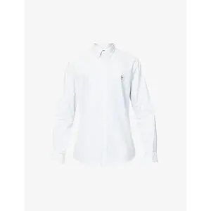 Polo Ralph Lauren Long-sleeved Button-down Slim-fit Cotton Oxford Shirt - Bsr Blue/white Stripe