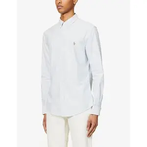 Polo Ralph Lauren Long-sleeved Button-down Slim-fit Cotton Oxford Shirt - Bsr Blue/white Stripe