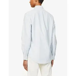 Polo Ralph Lauren Long-sleeved Button-down Slim-fit Cotton Oxford Shirt - Bsr Blue/white Stripe