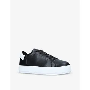 Kurt Geiger Laney Platform Leather Trainers - Black