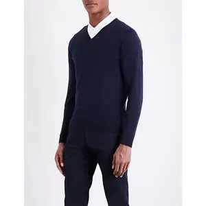 John Smedley Blenheim V-neck Wool Jumper - Midnight