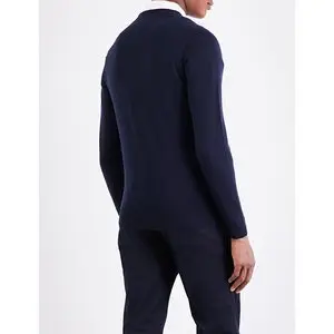 John Smedley Blenheim V-neck Wool Jumper - Midnight