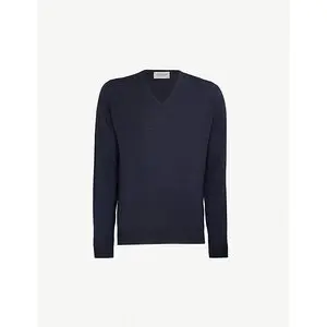 John Smedley Blenheim V-neck Wool Jumper - Midnight