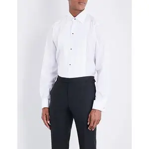 Eton Contemporary Pleated-panel Double-cuff Cotton Evening Shirt