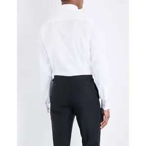 Eton Contemporary Pleated-panel Double-cuff Cotton Evening Shirt