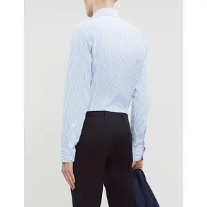 Eton Striped Long-sleeved Slim-fit Cotton Shirt