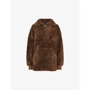 Whistles Zipped Oversized Borg Sweatshirt
