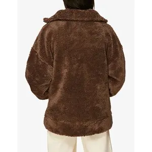 Whistles Zipped Oversized Borg Sweatshirt
