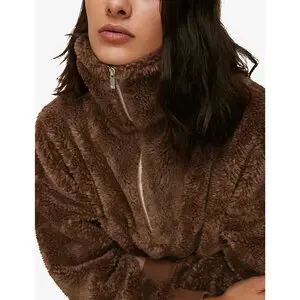 Whistles Zipped Oversized Borg Sweatshirt