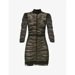 Pinko Esquel Ruched-lace Mini Dress