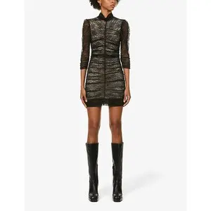 Pinko Esquel Ruched-lace Mini Dress