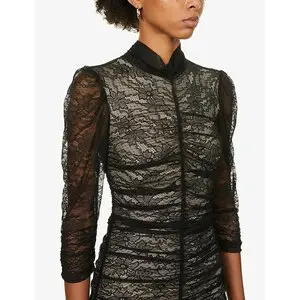 Pinko Esquel Ruched-lace Mini Dress