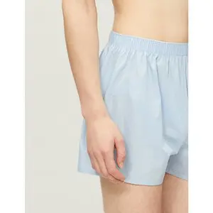 Sunspel Classic Cotton Boxer Shorts - Blue
