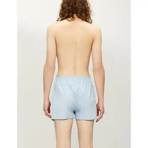Sunspel Classic Cotton Boxer Shorts - Blue