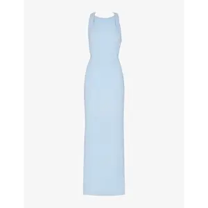 Whistles Tie Back Stretch-crepe Maxi Dress - Pale Blue
