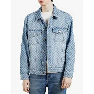 Ted Baker London Falofel Checkered Denim Trucker Jacket