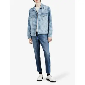 Ted Baker London Falofel Checkered Denim Trucker Jacket
