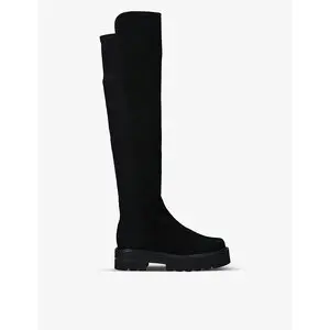 STUART WEITZMAN 5050 Ultralift Suede Over-the-knee Boots Black